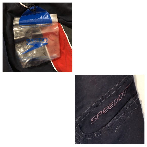 Speedo | Swim | Dark Blue Speedo Trunks With Red | Poshmark